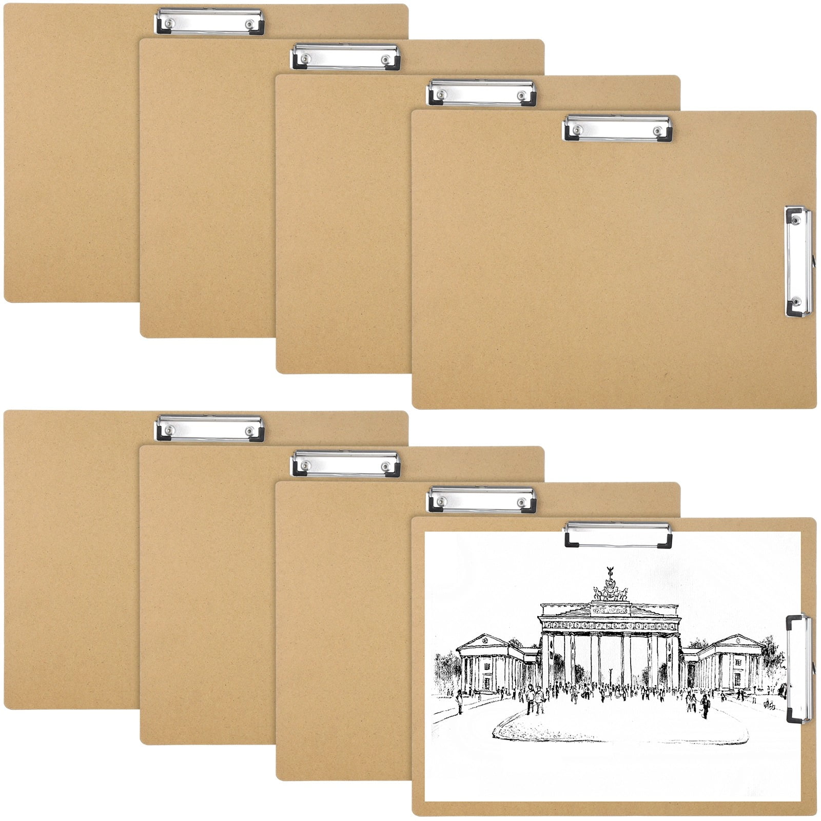 8 PCS Double Clip Hardboard Extra Large Clipboards, 11 x 17 Inches Clipboard Low Profile Clip ...