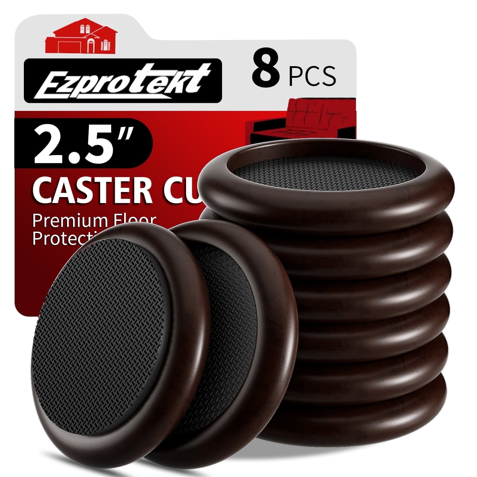 8 PCS Furniture Casters, 2.5'' Non Slip Wood Furniture Pads for ...