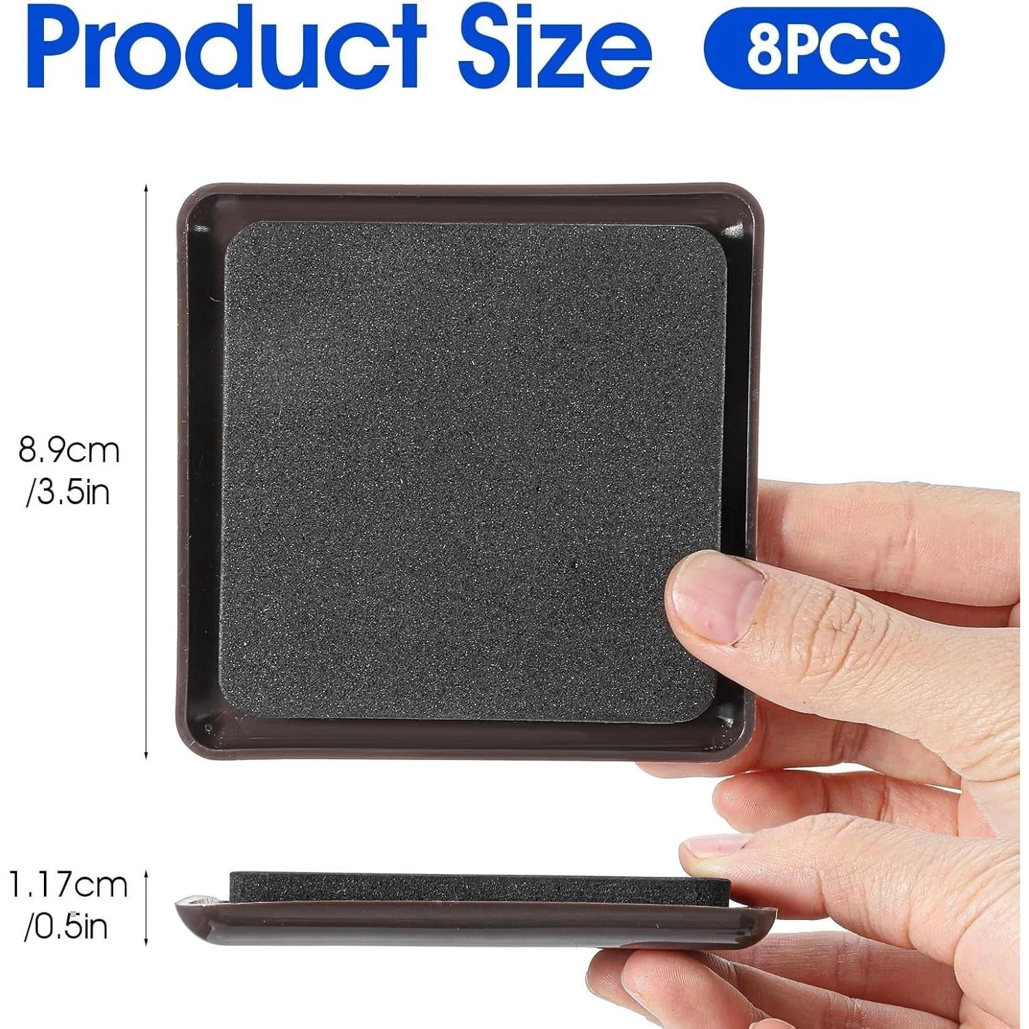 8 PCS Furniture Sliders for Carpet, Square Plastic Moving Slider, 3.5 ...