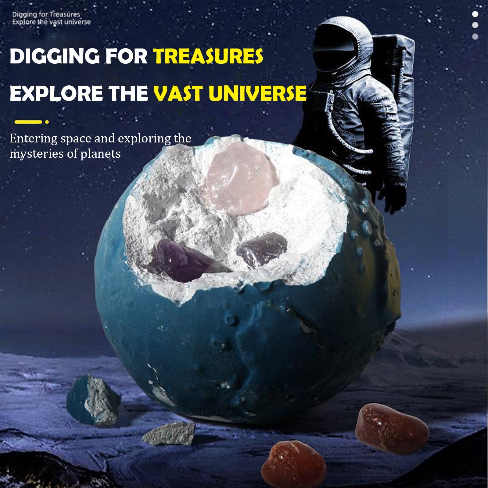 8 PCS Gemstone Dig Kit - Dig It Up Real Gems & Crystals with Mining Kit ...