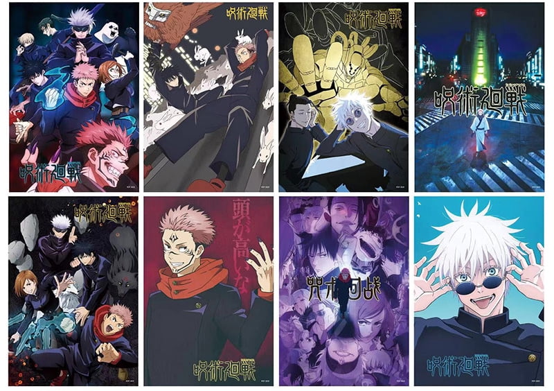 8 PCS Jujutsu Kaisen Posters Anime Wall Collage Kit Manga Decor Live ...