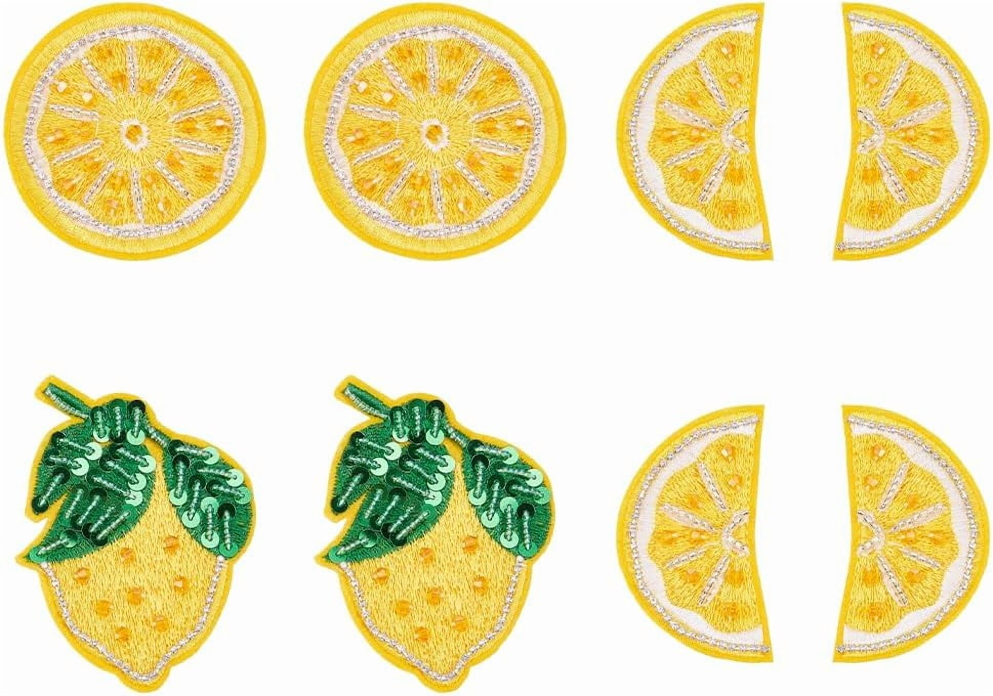 8 PCS Lemon Beaded Embroidered Iron On Sew On Patches Yellow Lemon ...