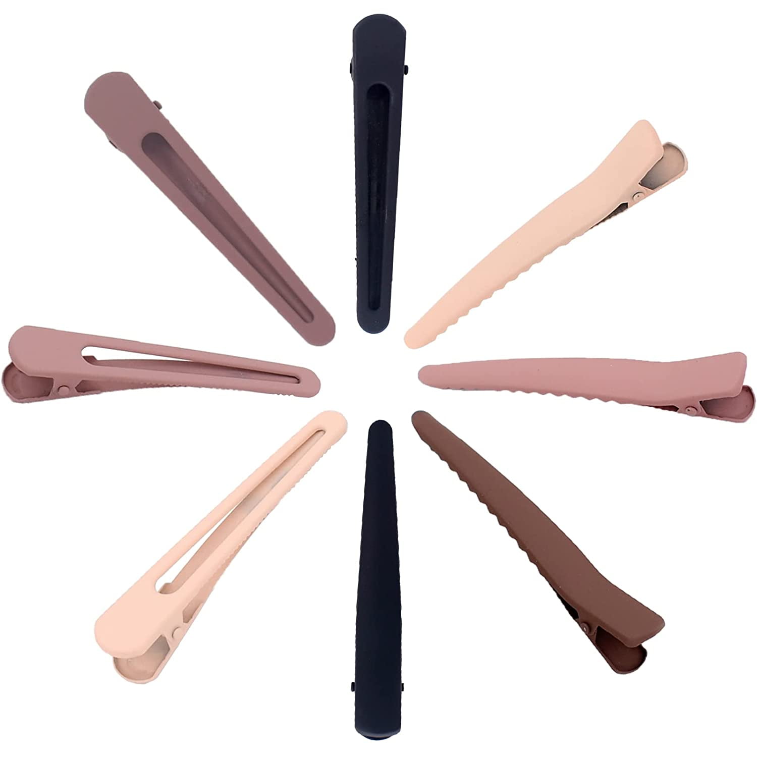 8 PCS Matte Hair Clips for Styling,Non-Slip Hair Clips Hollow Metal ...