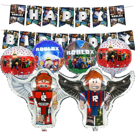 8 PCS Pixel Style Gamer Party Supplies Balloon Roblox Balloons Birthday ...