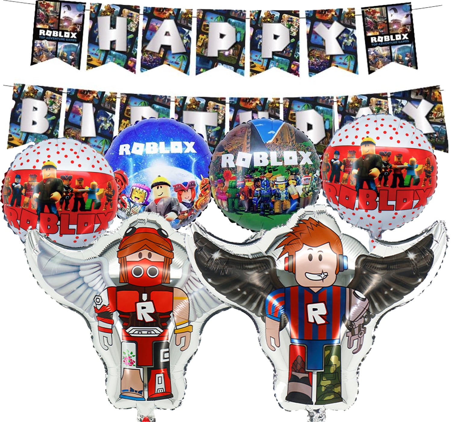 8 PCS Pixel Style Gamer Party Supplies Balloon Roblox Balloons Birthday ...