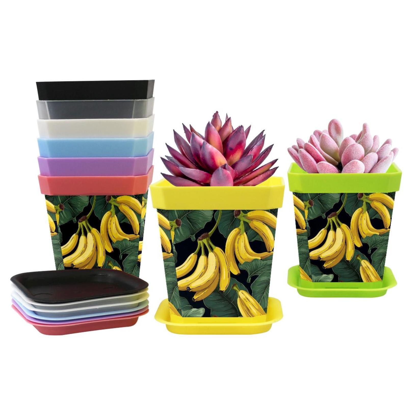 8 PCS Pots for Plants Banana Fruit and Leave Plastic Planters with ...