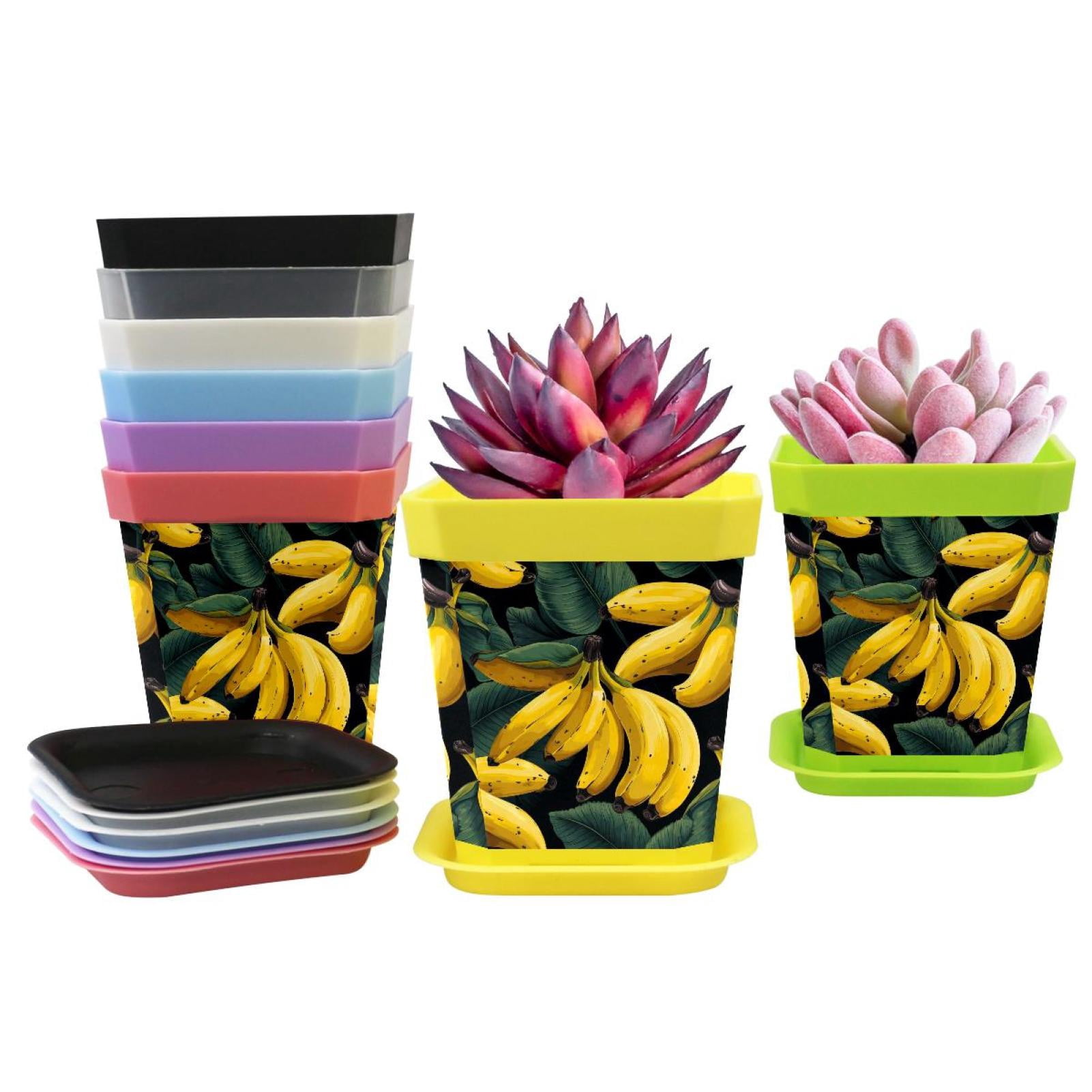8 PCS Pots for Plants Banana Fruit and Leave Plastic Planters with ...