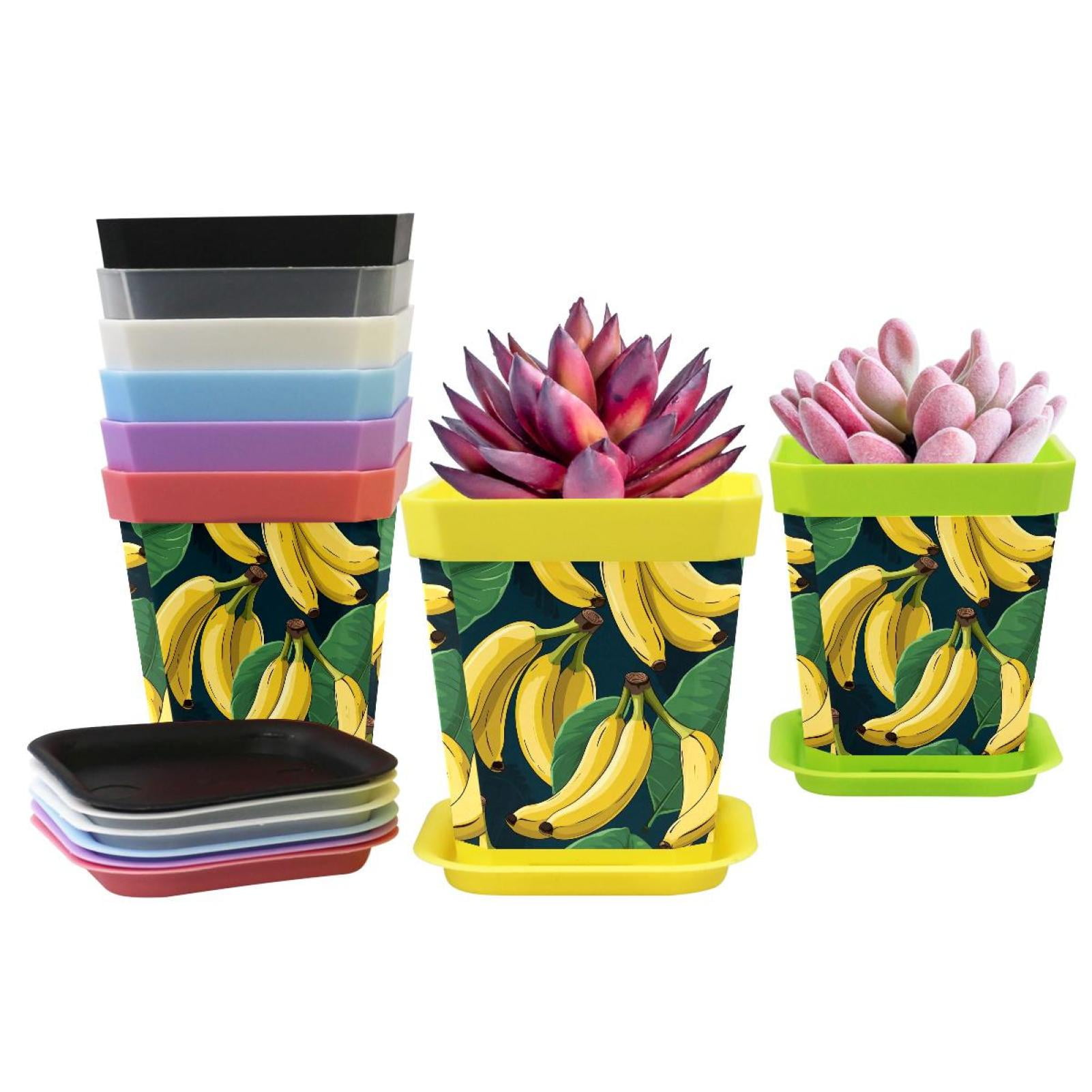 8 PCS Pots for Plants Banana Fruit and Leave Plastic Planters with ...