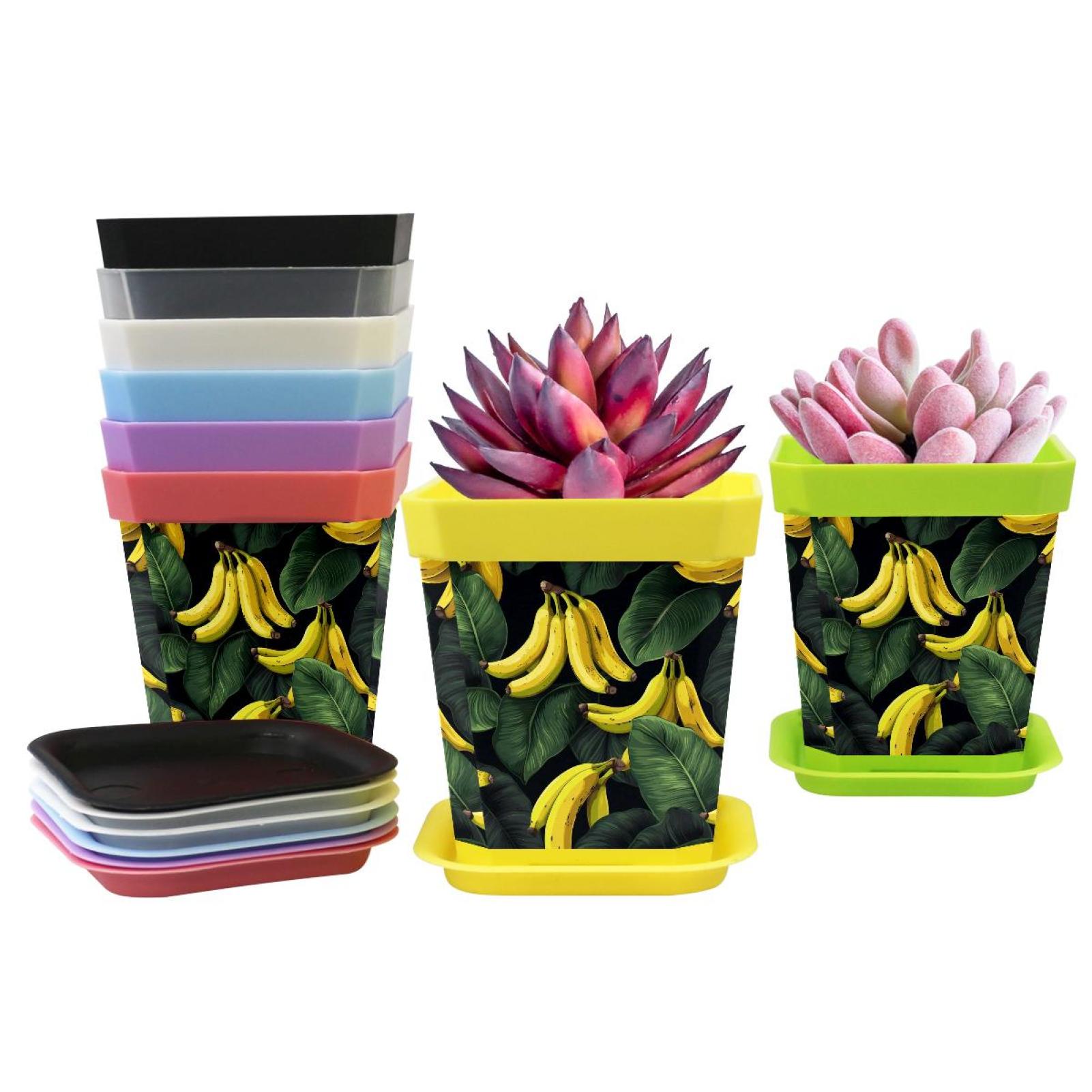 8 PCS Pots for Plants Banana Fruit and Leave Plastic Planters with ...