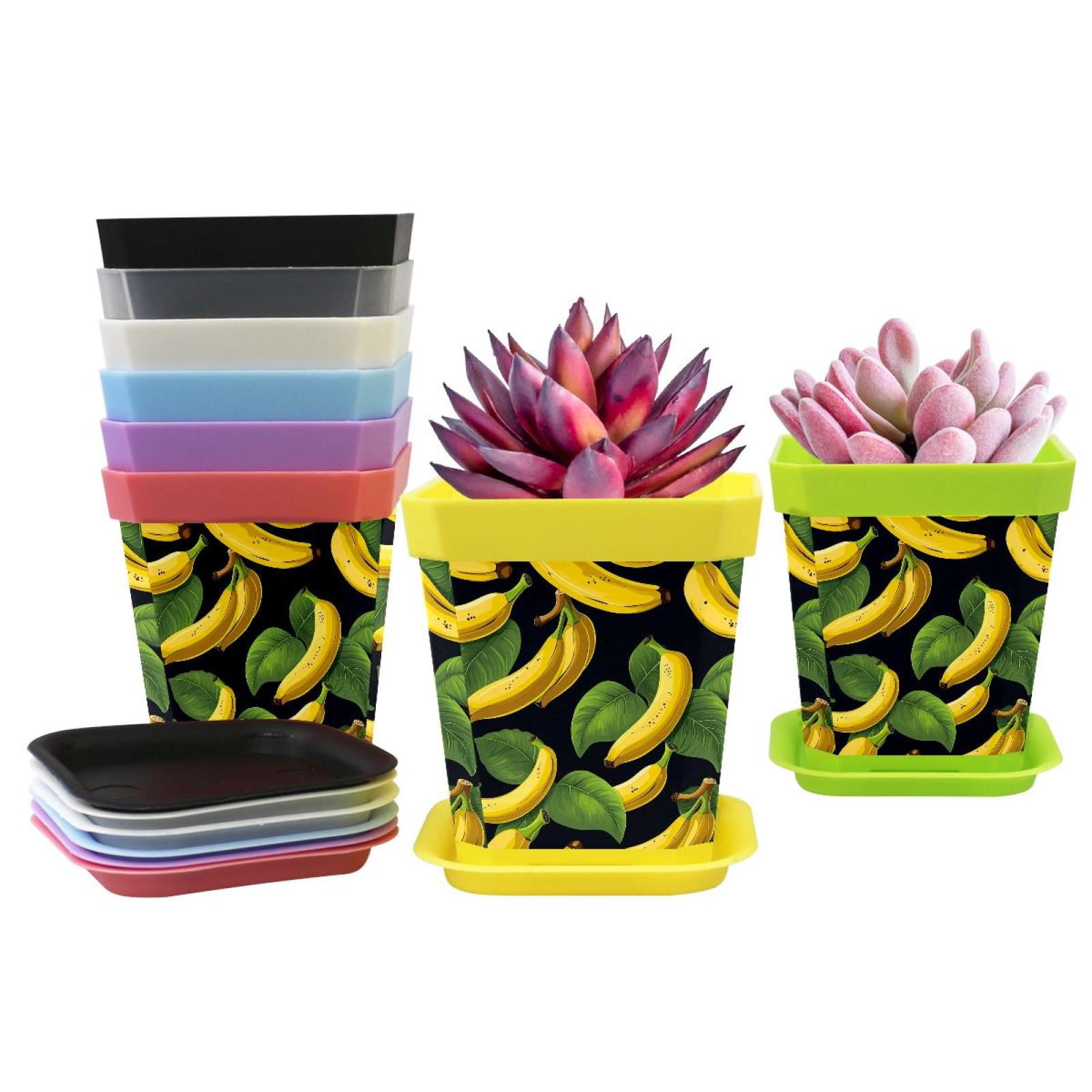8 PCS Pots for Plants Banana Fruit and Leave Plastic Planters with ...