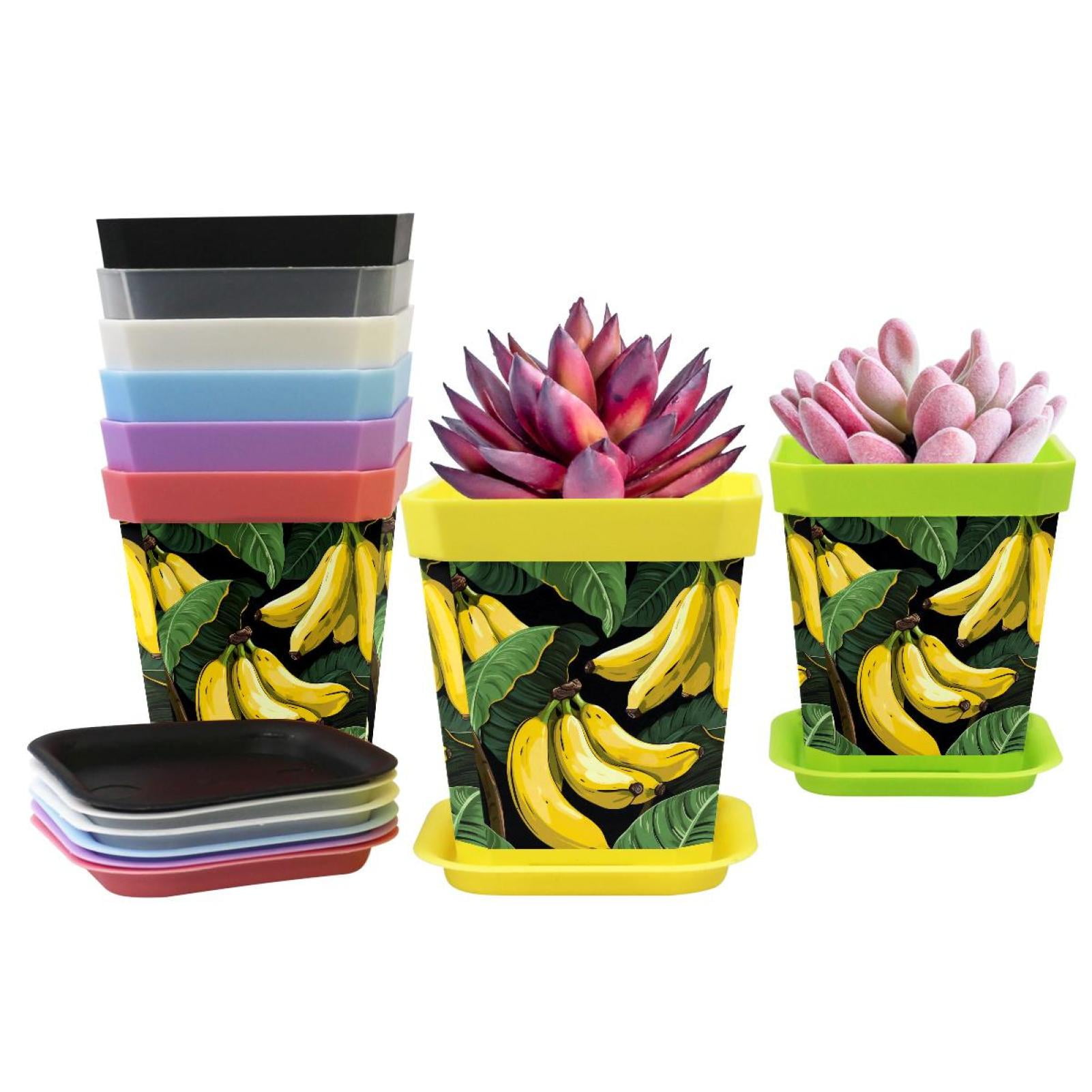 8 PCS Pots for Plants Banana Fruit and Leave Plastic Planters with ...