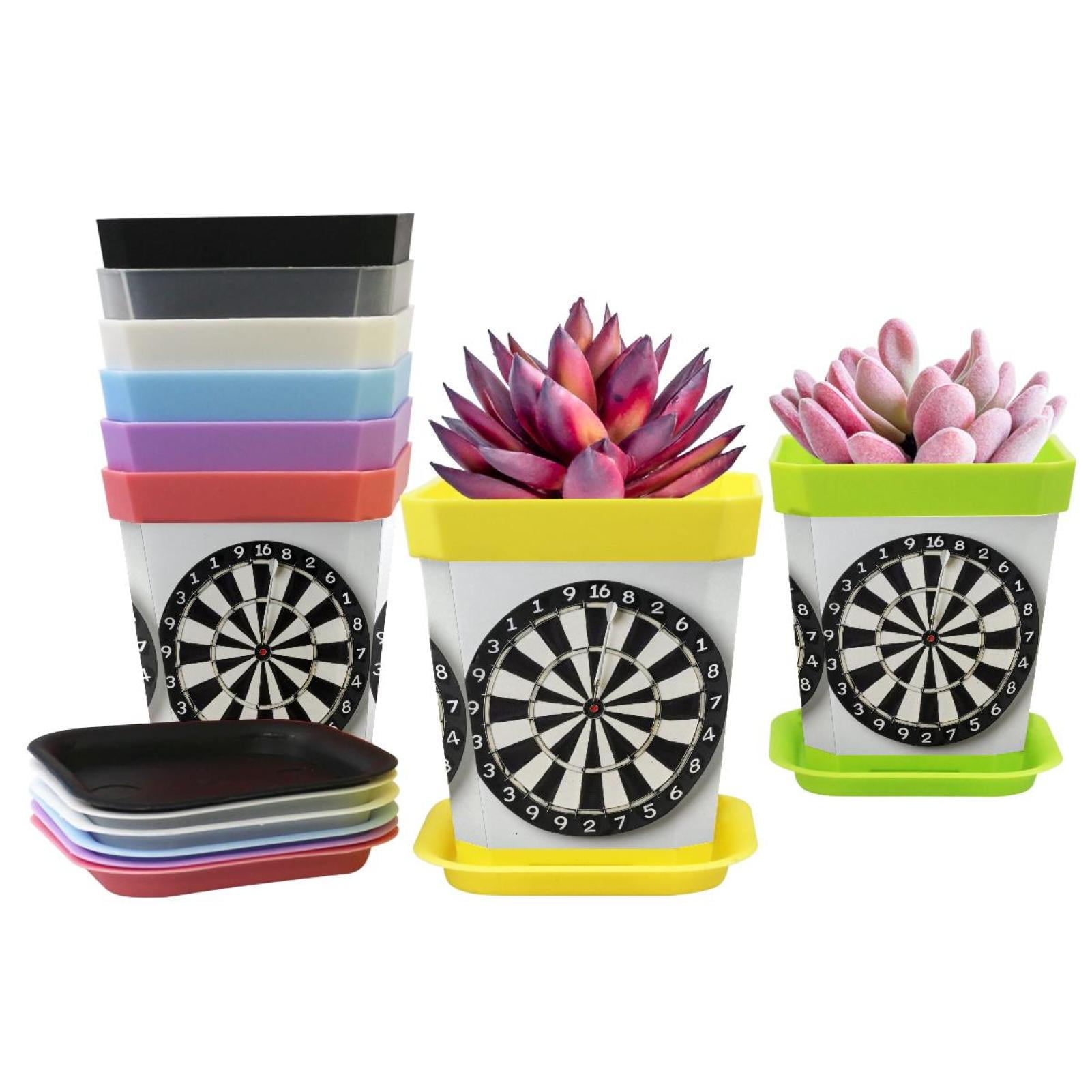 8 PCS Pots for Plants Dart Board Plastic Planters with Drainage Holes ...