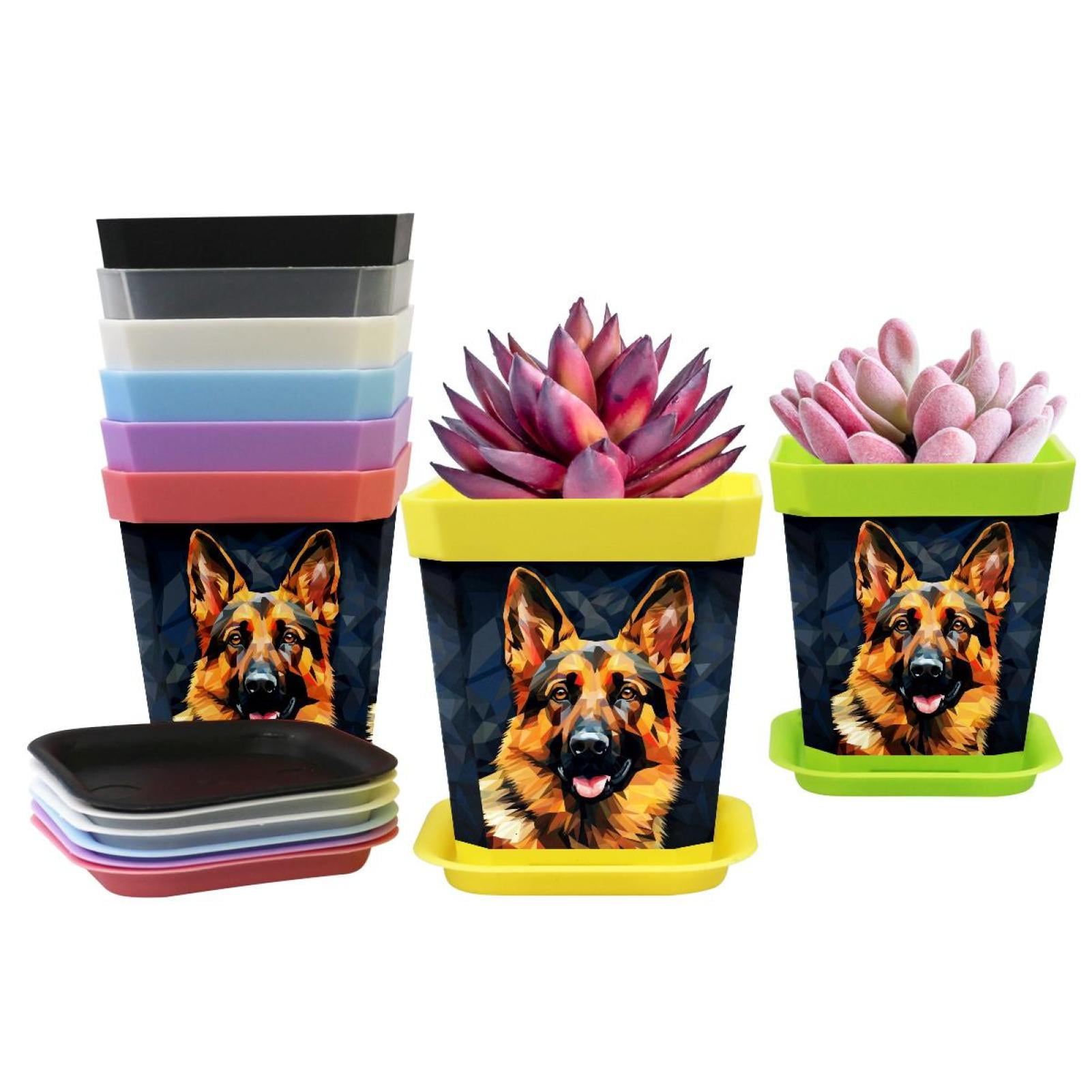 8 PCS Pots for Plants Geometry Sheepdog Plastic Planters with Drainage ...