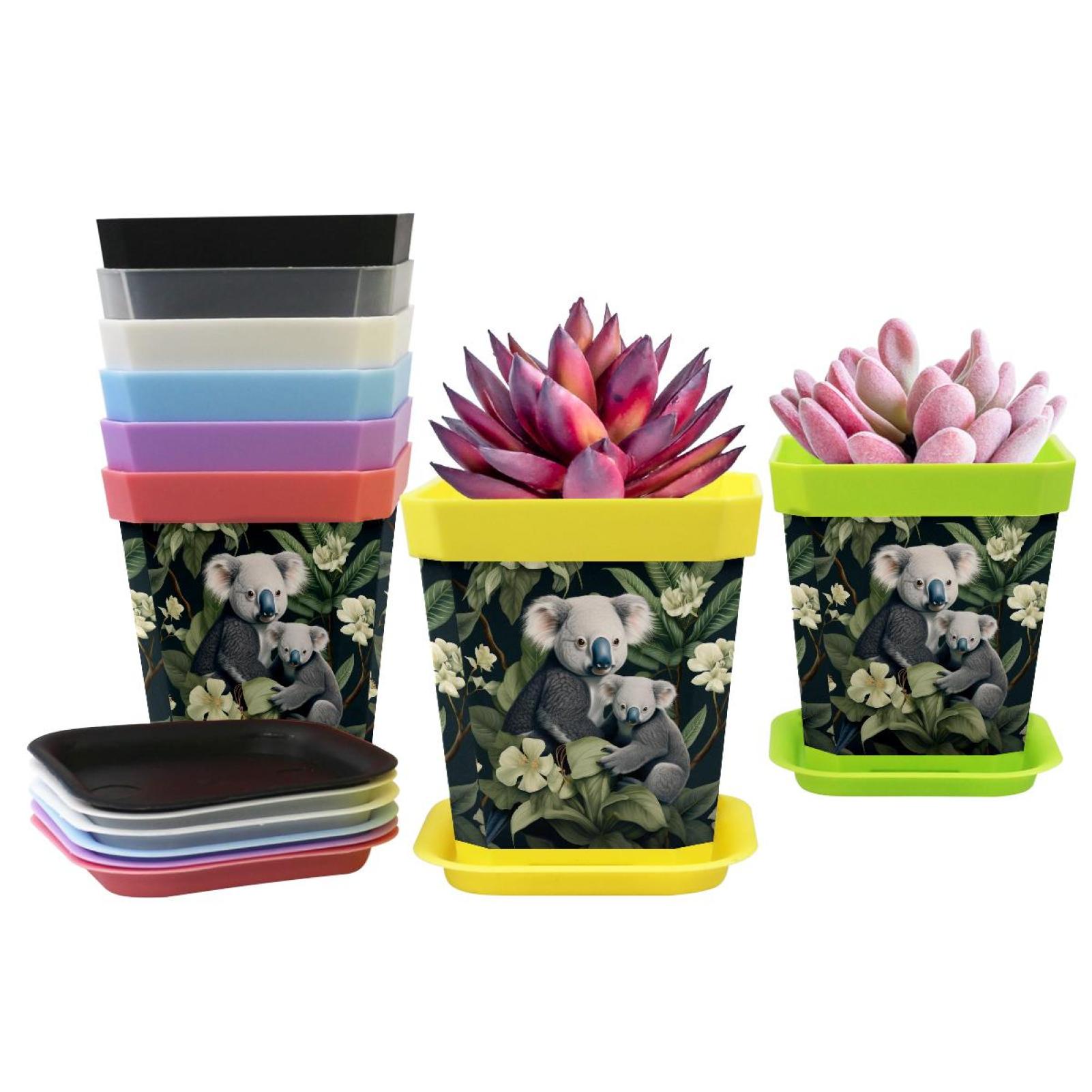 8 PCS Pots for Plants Koala Mother and Baby Plastic Planters with ...