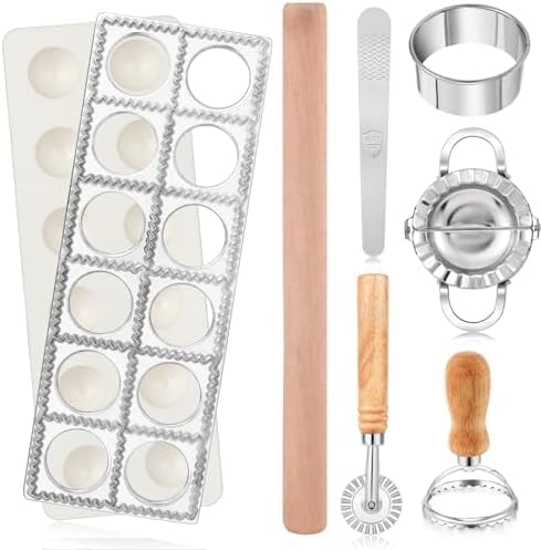 8 PCS Ravioli Maker Press, Ravioli Stamp Maker Cutter Set With Rolling ...