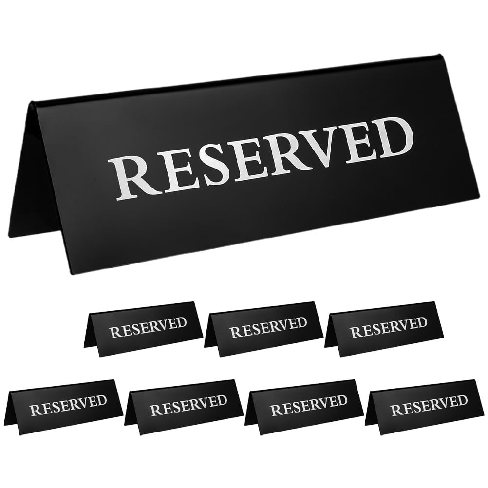 8 PCS Reservation Sign for Table Reserve Signs Tables Black - Walmart.com