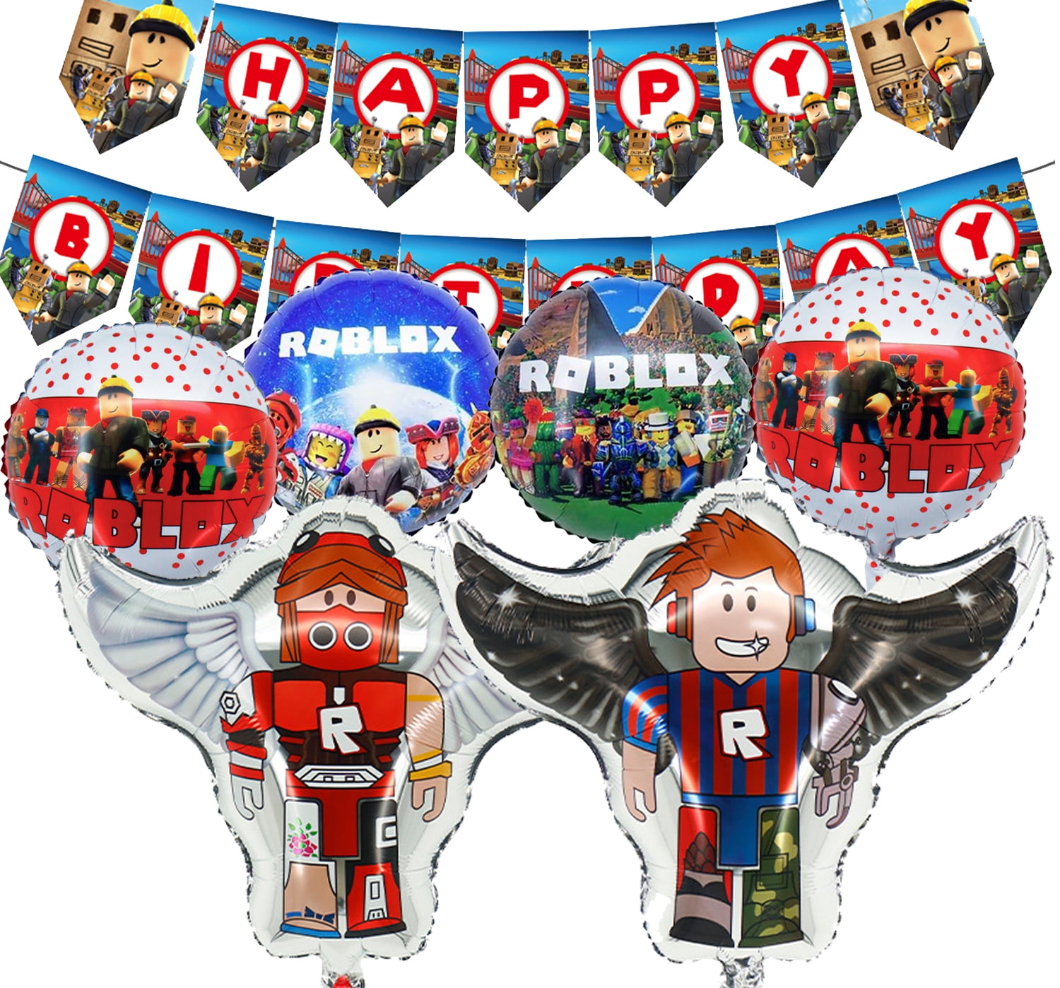 8 PCS Roblox Balloons Pixel Style Gamer Party Supplies Balloon Birthday ...