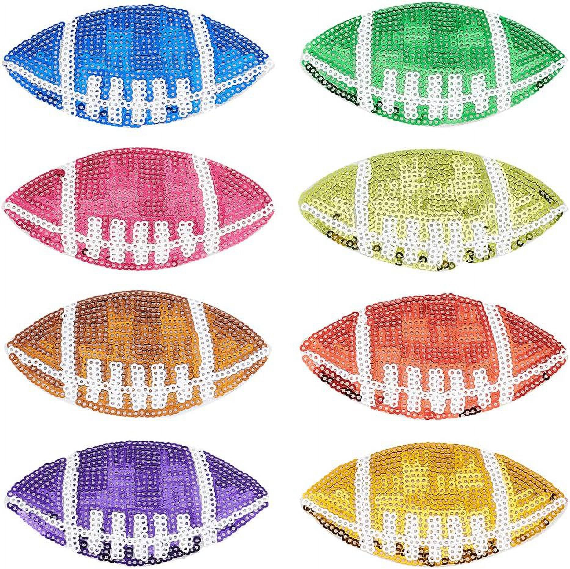 8 PCS Rugby Sequin Patches 8Colors Iron On/Sew on Embroidered Applique ...
