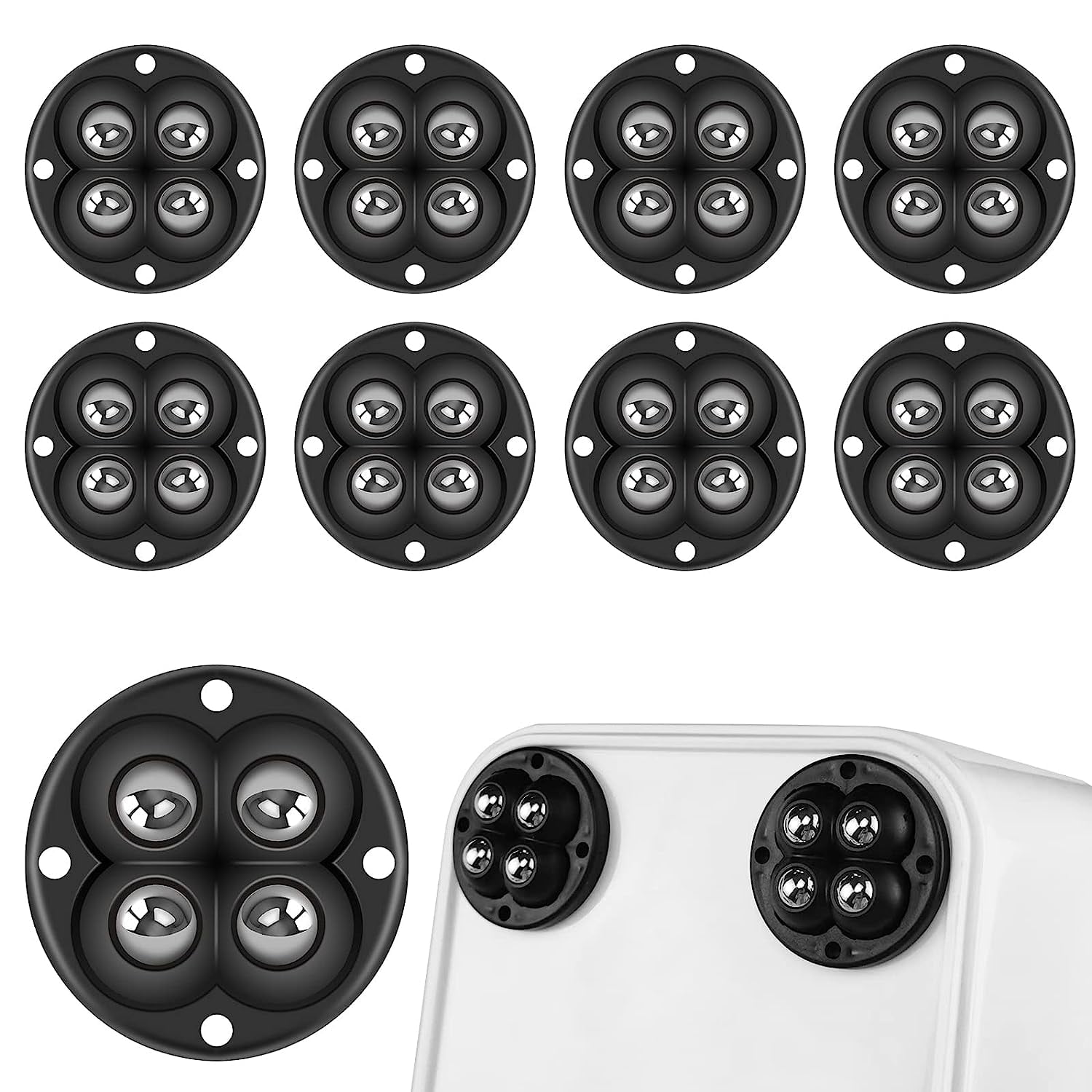 8 PCS Self Adhesive Mini Caster Wheels 360° Rotation, Mini Appliance ...