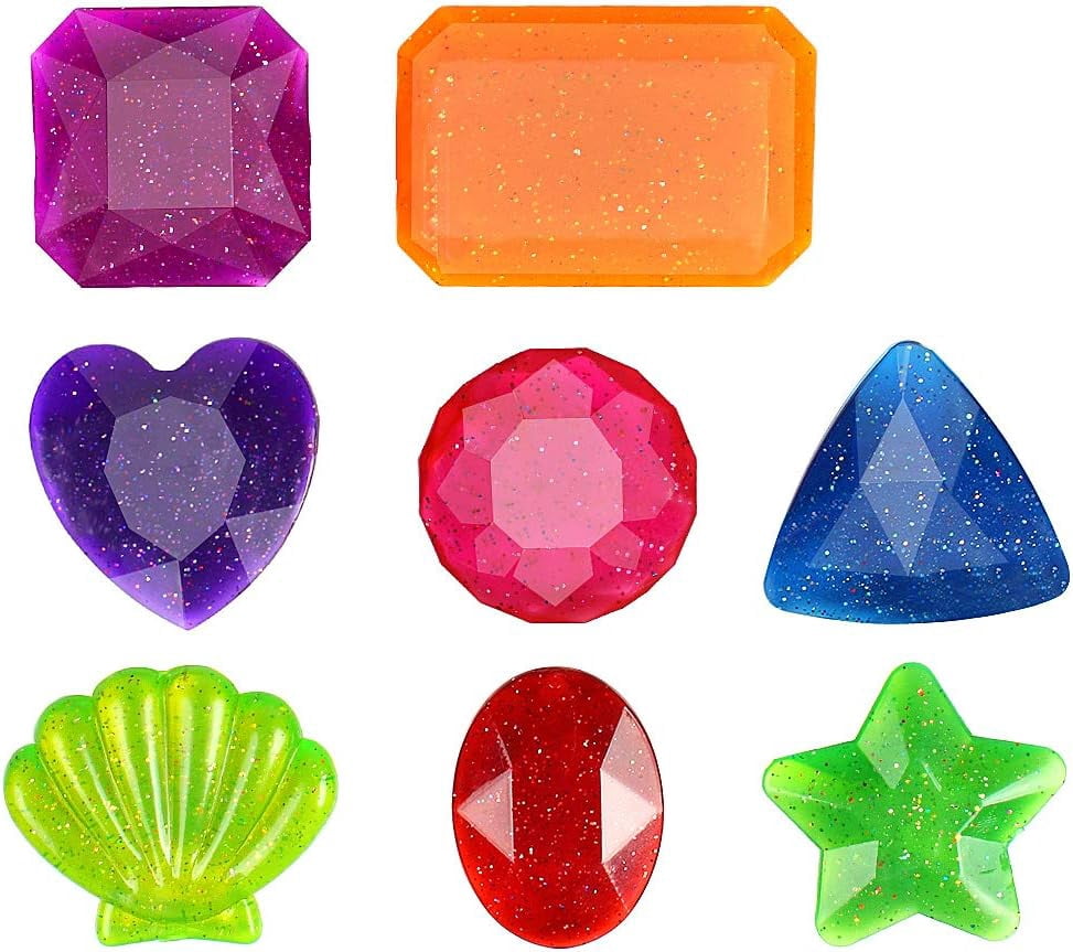 8 PCS Set Pool Toys Sinking Dive Gem Colorful Acrylic Gemstones For ...