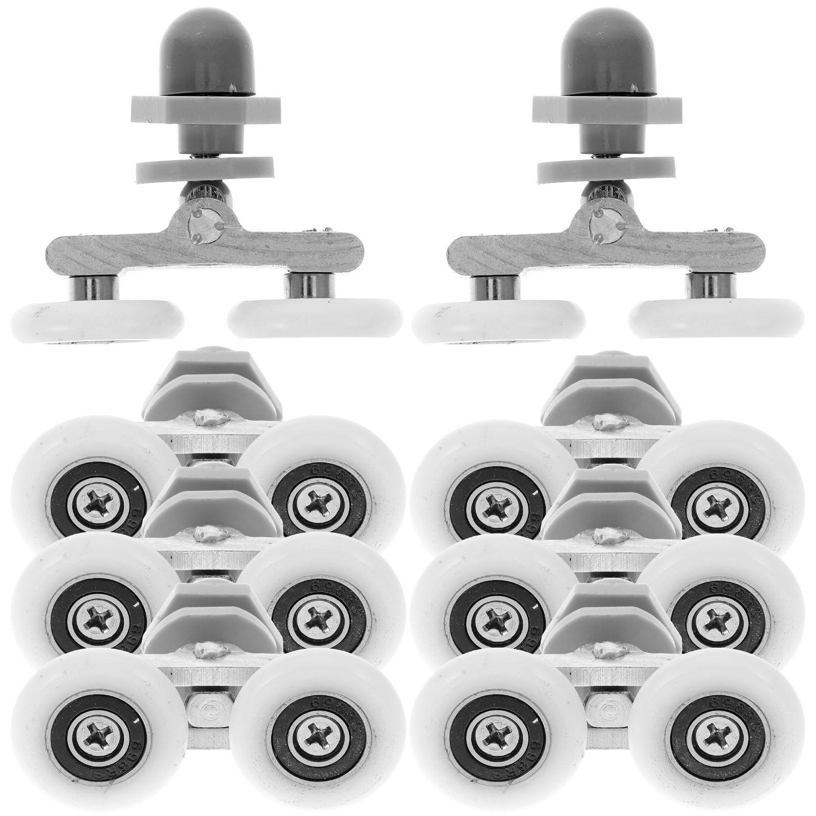 8 PCS Shower Door Runners Pully Roller Wheels Retractable Stopper ...