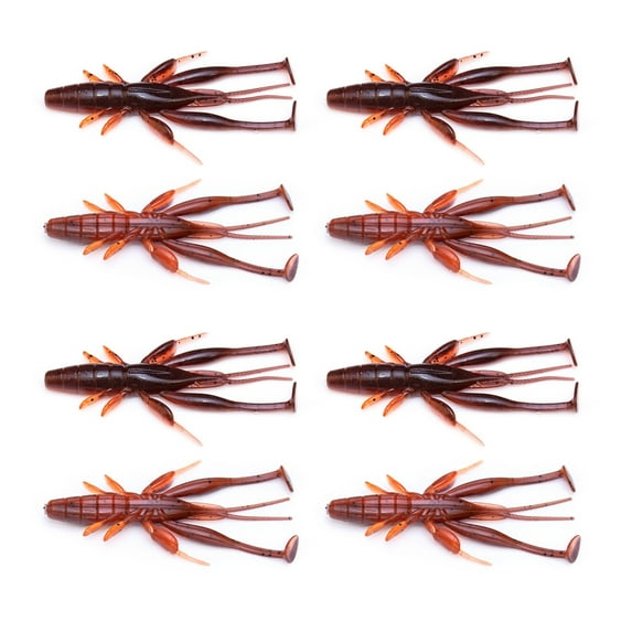 8 PCS Soft Plastic Fishing Lures Artificial Swimbait Floating Shrimp ...