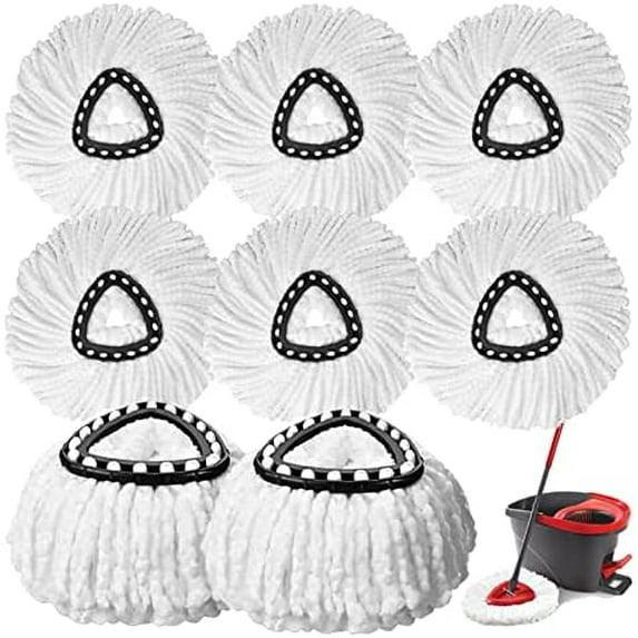 8 PCS Spin Mop Replacement Head,100% Microfiber Mopping Head ...