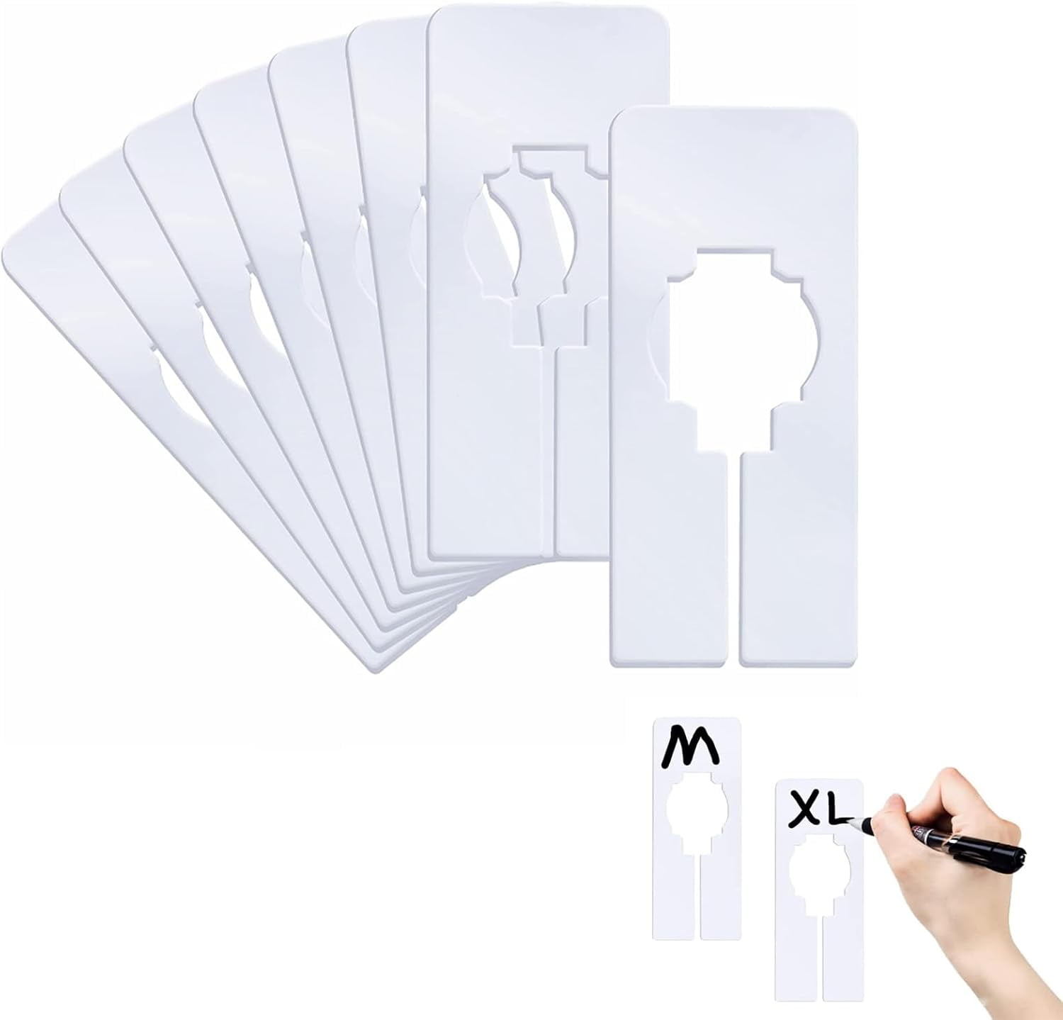 8 PCS White Rectangular Clothing Rack Size Dividers, Closet Rack ...