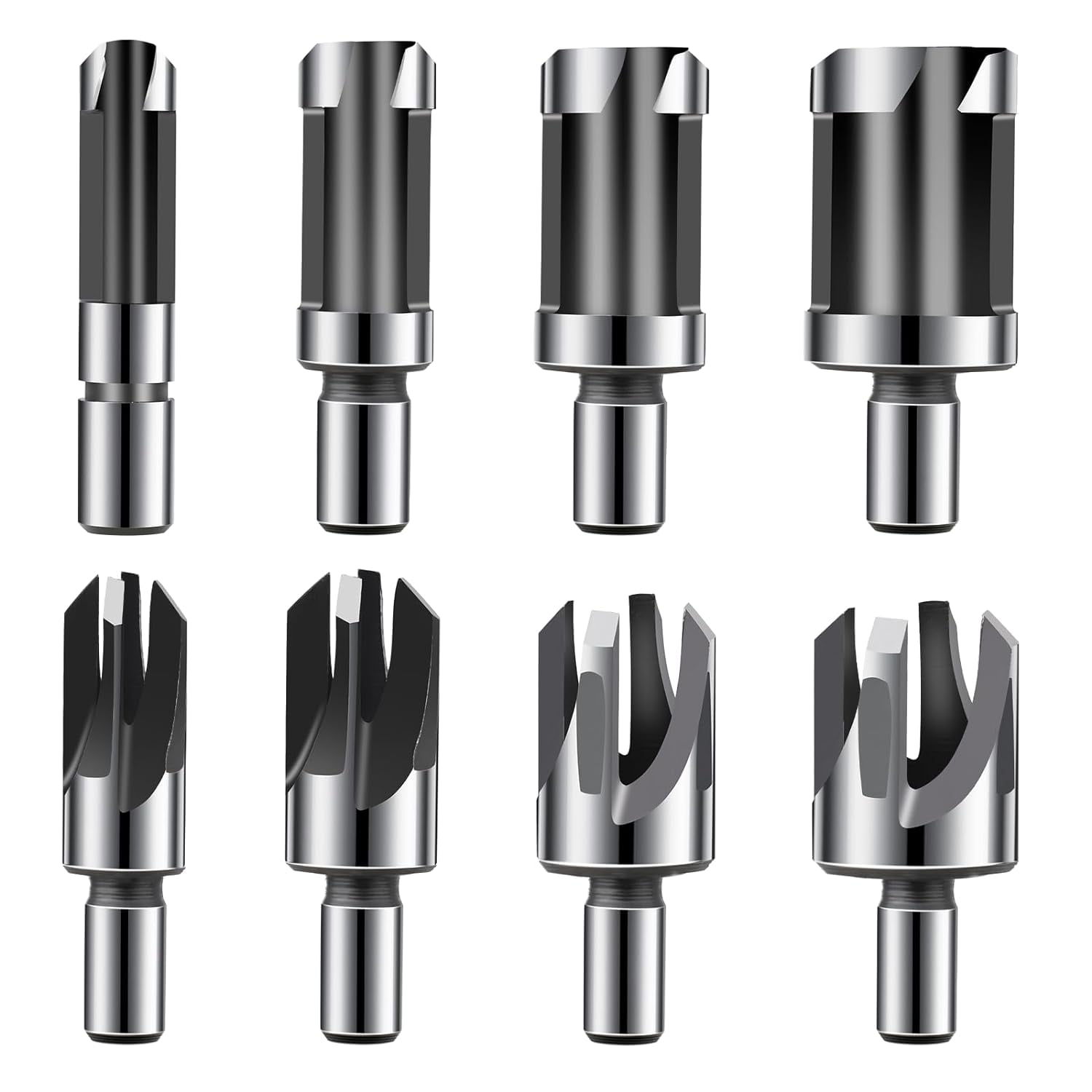 8 PCS Wood Plug Cutters, Wood Cutting Tool Straight and Tapered Plug ...