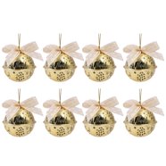GwG Outlet 4 Rustic Iron Hanging Bells with Rope, Gold Metal Decoration ...