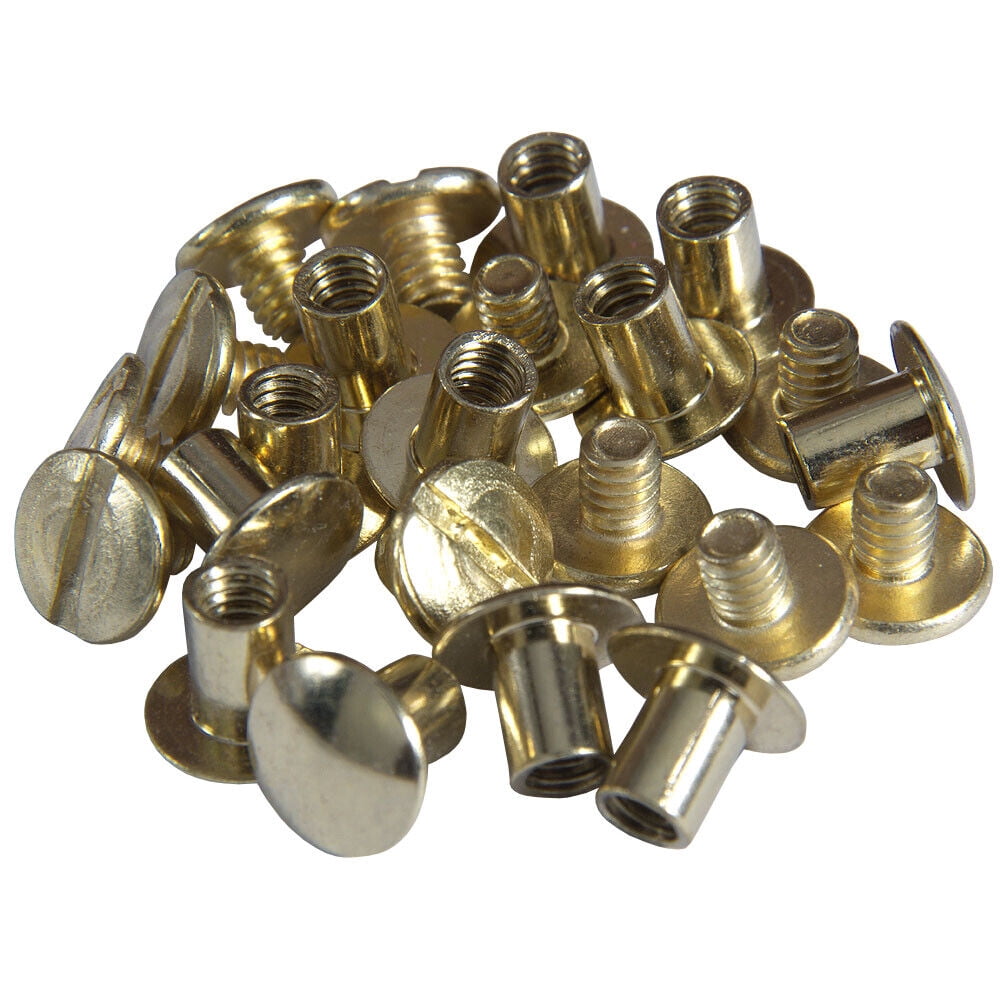8 Pack 1/2 In. Western Horse Saddle Tack Chicago Brass Plated Screw ...