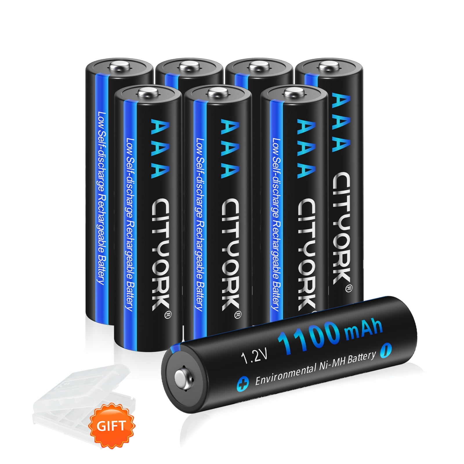 8 Pack 1.2V AAA Batteries Premium Rechargeable Batteries, High Capacity ...