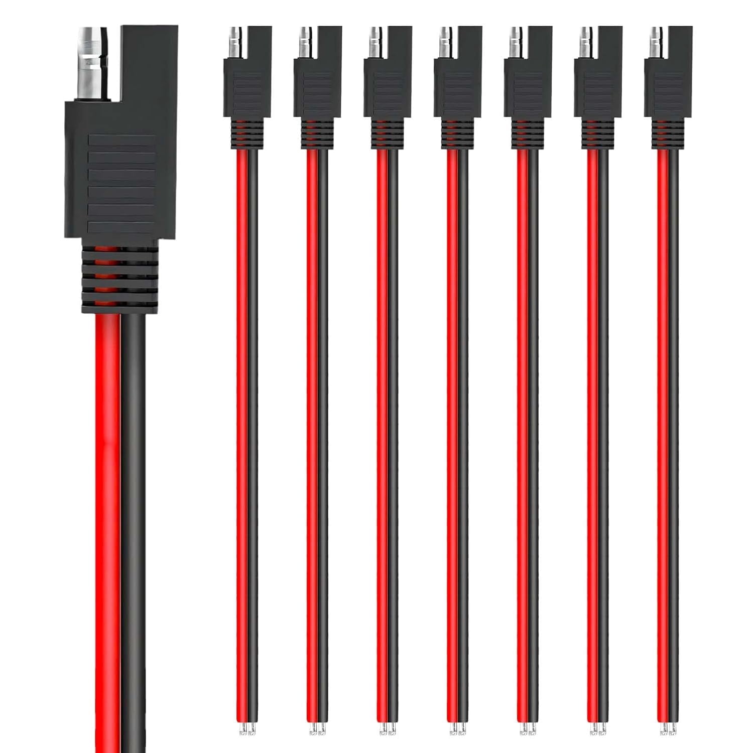 8-Pack 1 Foot 2-Pin 12AWG SAE Quick Connector Extension Cable, 12V ...