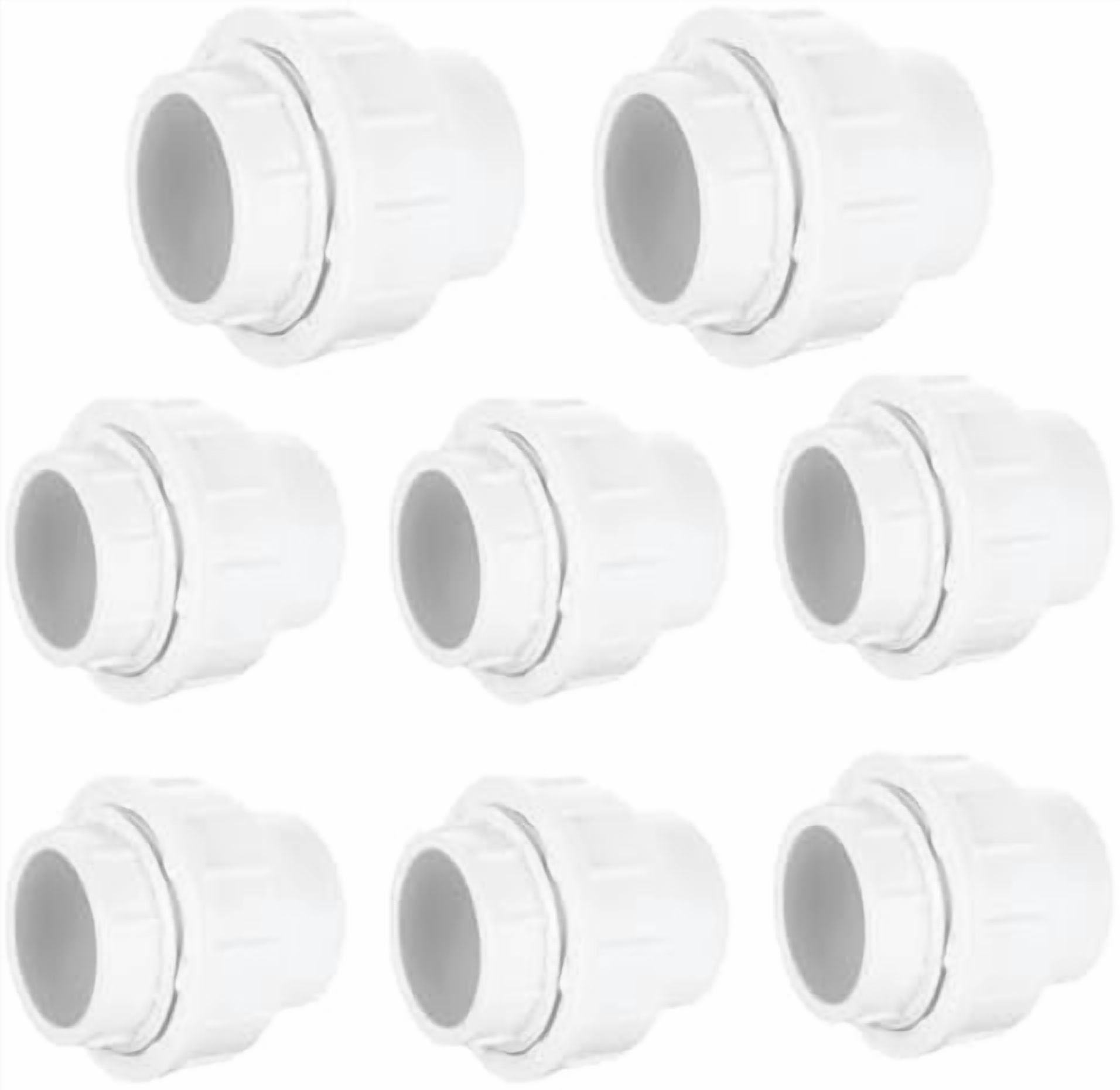 8 Pack 1 Inch PVC Union Coupling Pipe Fitting (Socket x Socket), PVC ...