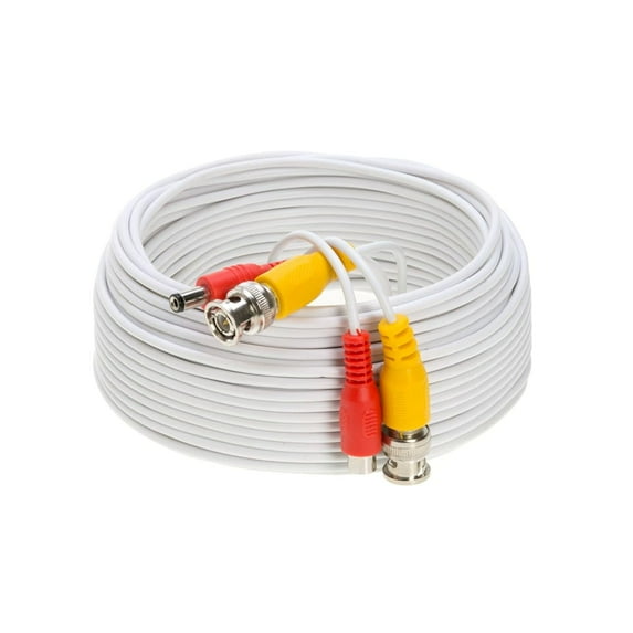 8 Pack 10FT White Premade BNC Video/Power Cable All in One Extension ...
