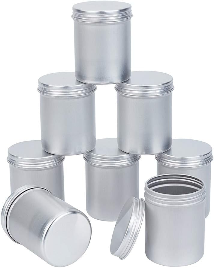 8 Pack 11.8oz Large Cans Tin Jars with Screw Lid Metal Round Tins ...