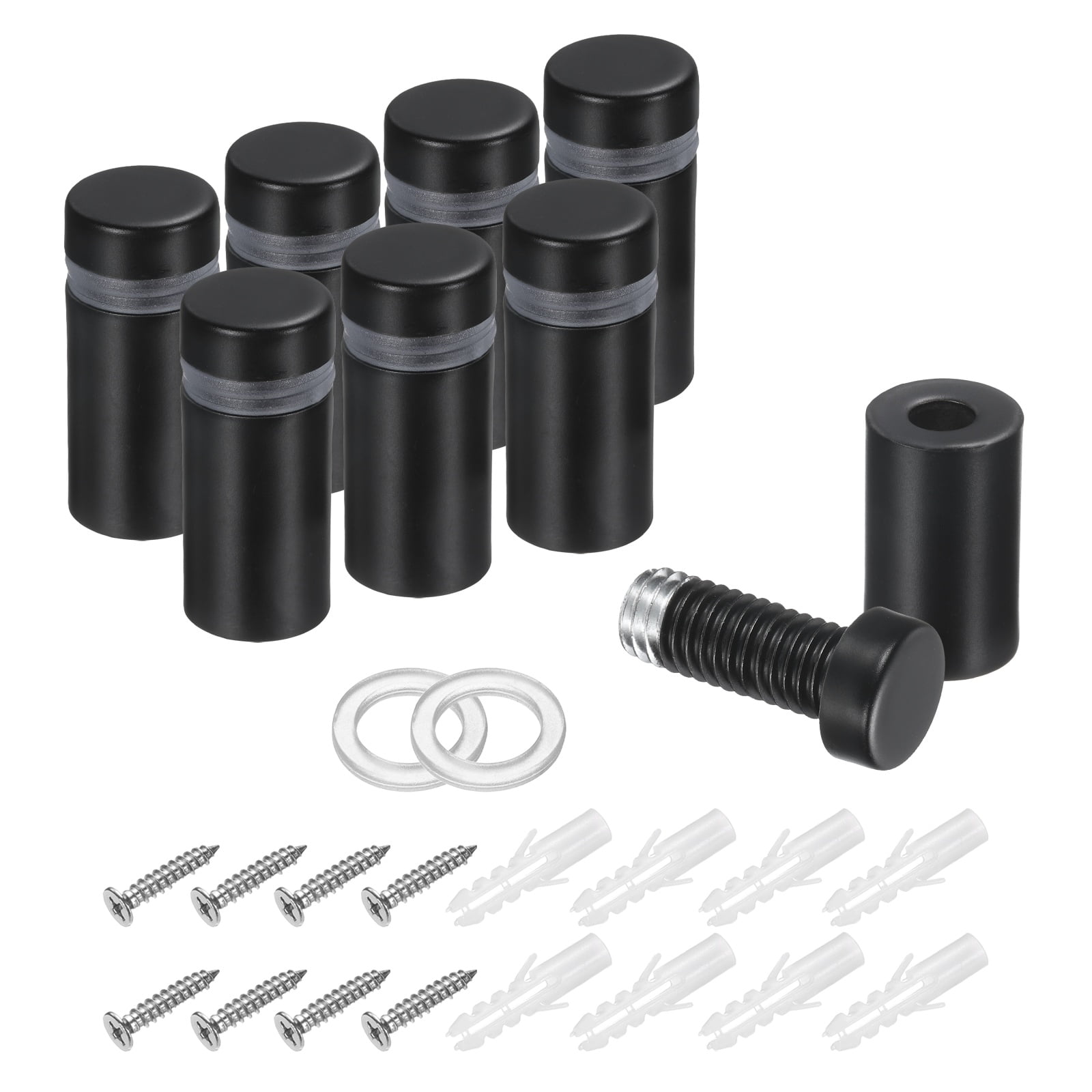 8 Pack 15/32" x 1" Stainless Steel Standoff Sign Standoff Screws, Black ...
