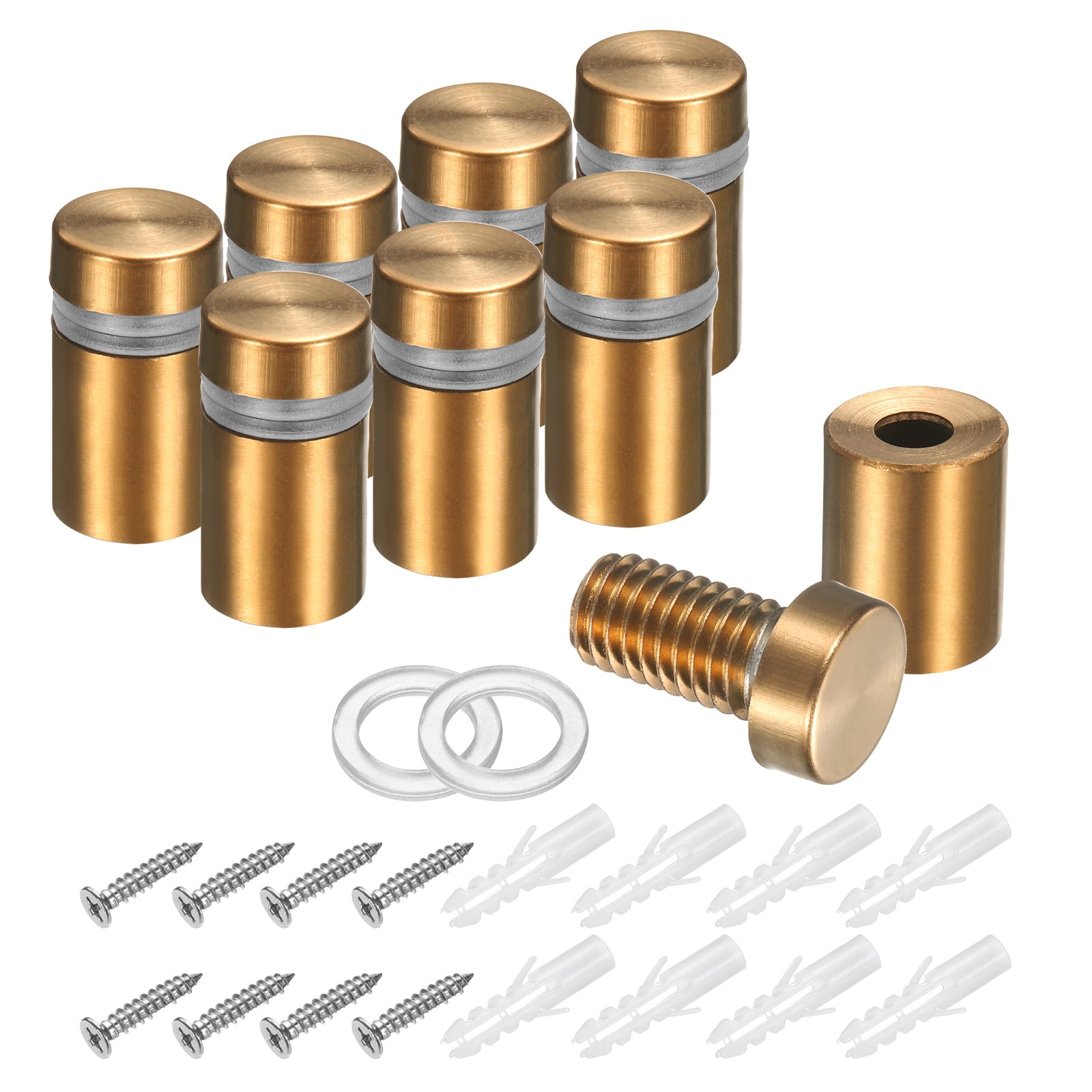 8 Pack 15/32" x 25/32" Stainless Steel Standoff Sign Standoff Screws ...