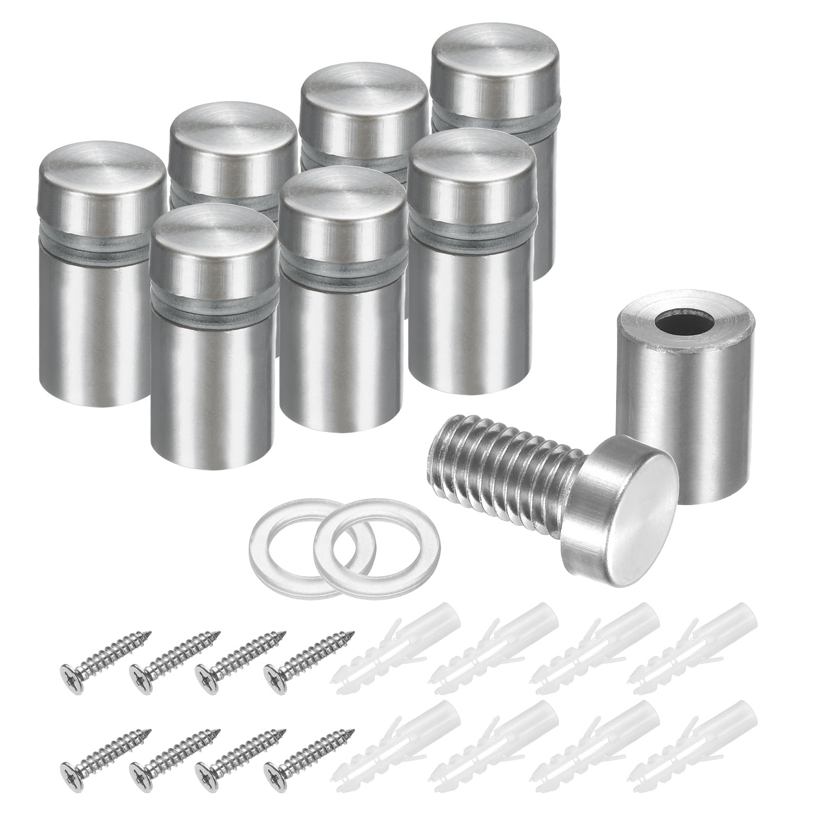 8 Pack 15/32" x 25/32" Stainless Steel Standoff Sign Standoff Screws ...