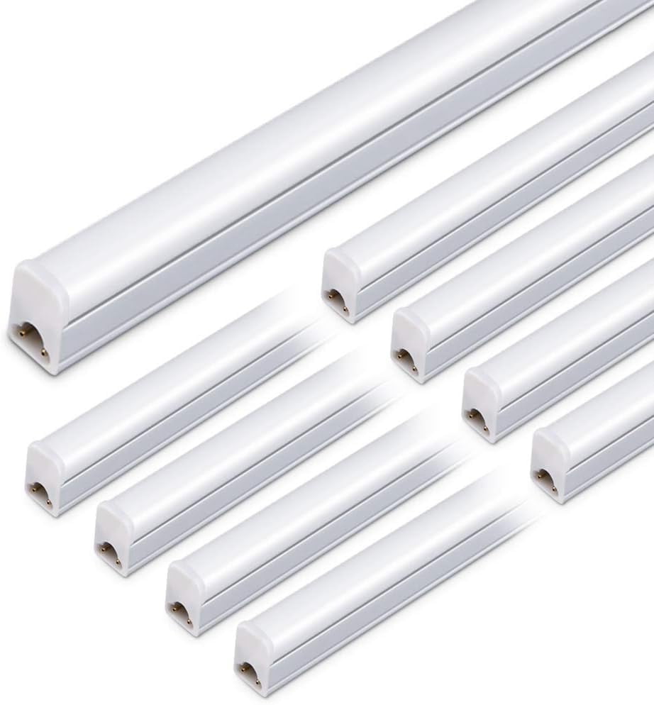 (8 Pack) 15W LED T5 3FT Tube Light Fixture, 1800lm, 6500K, Linkable LED ...