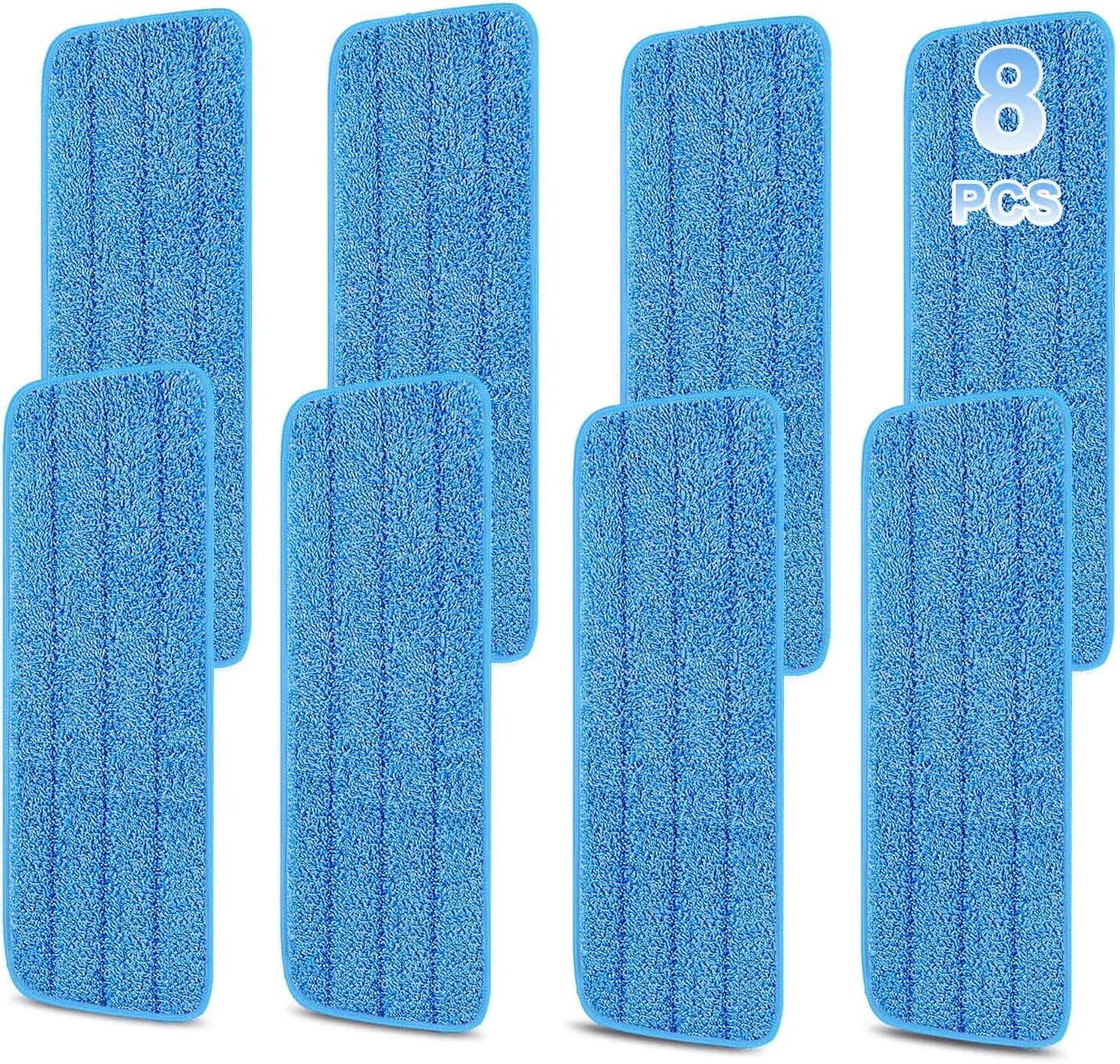 8 Pack 16.5 inch Reusable Mop Pads Microfiber Spray Mop Replacement ...