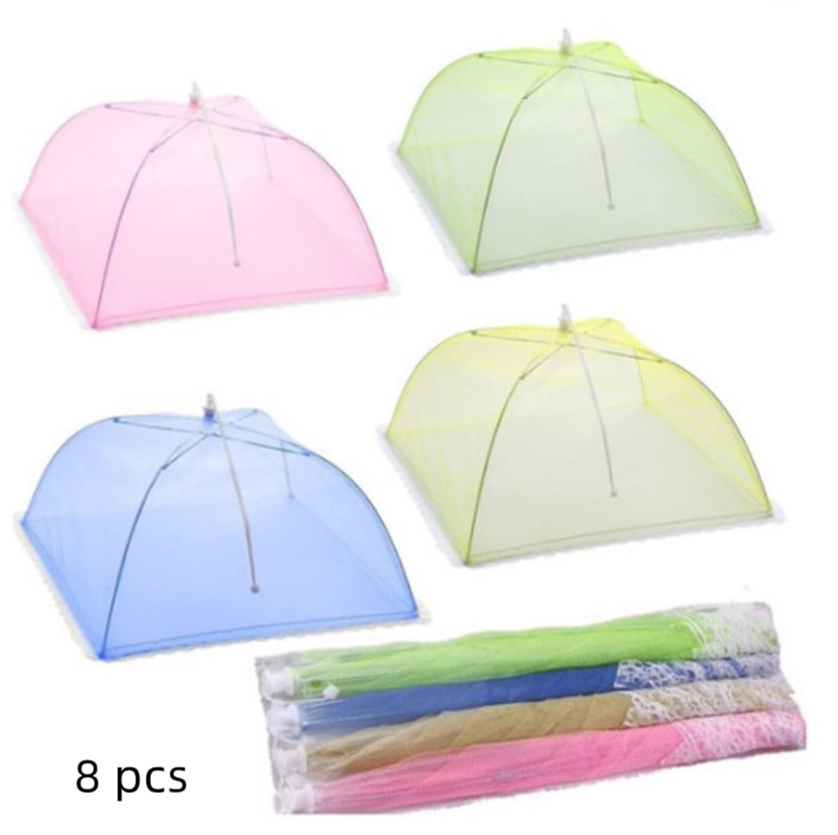 8 Pack 17 Inches Food Covers for Outside,Large Pop-Up Mesh Food Tent ...