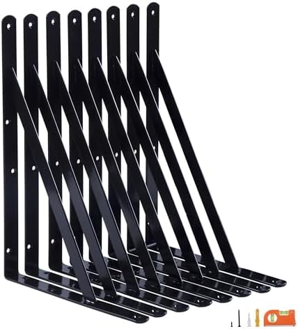 8-Pack 18 Inch Heavy Duty Shelf Brackets, Thicken Wall Bracket for ...