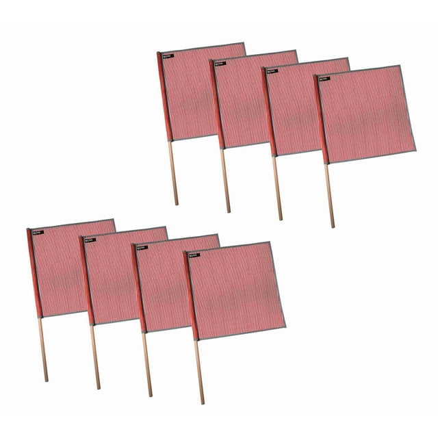 (8 Pack) 18"x18" Red Warning Flags for Trucks with Dowel & Reflective ...