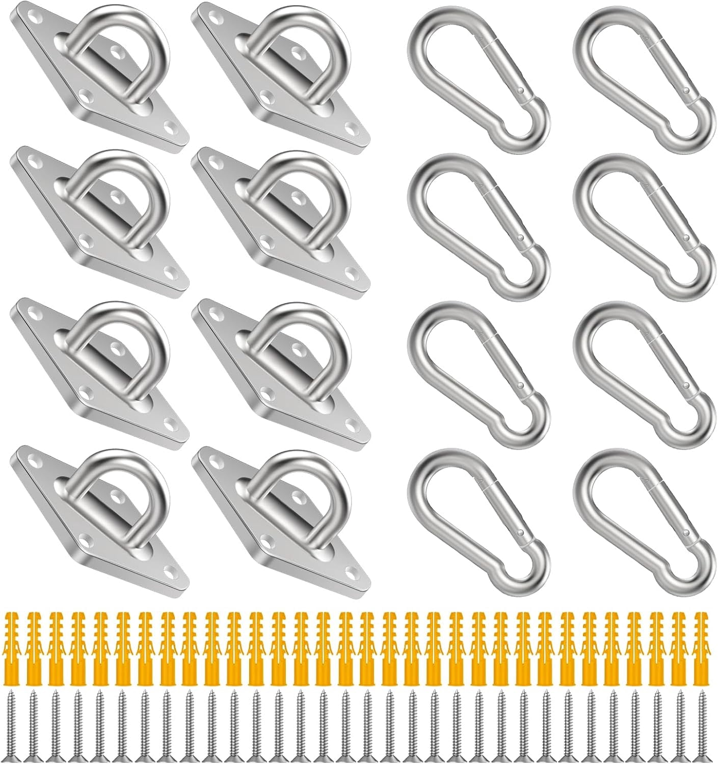 8 Pack 2.31 Inches Pad Eye Hooks,304 Stainless Steel Pad Eye Hanging ...