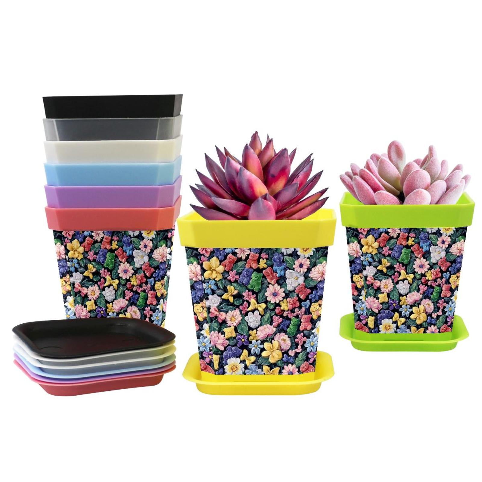 8 Pack 2.75’ QQ Sugar Flower Bear Small Flower Pots Nursery Pot Garden ...
