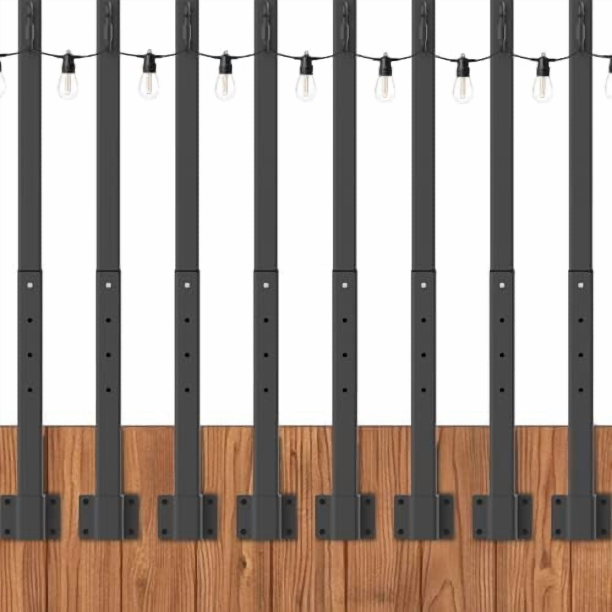 8 Pack 2.8FT String Light Poles,Light Poles for Outside Lights with ...