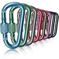 8-Pack 2 Inch Locking Carabiners, Aluminum D-Ring Screw Gate Snap Hooks ...