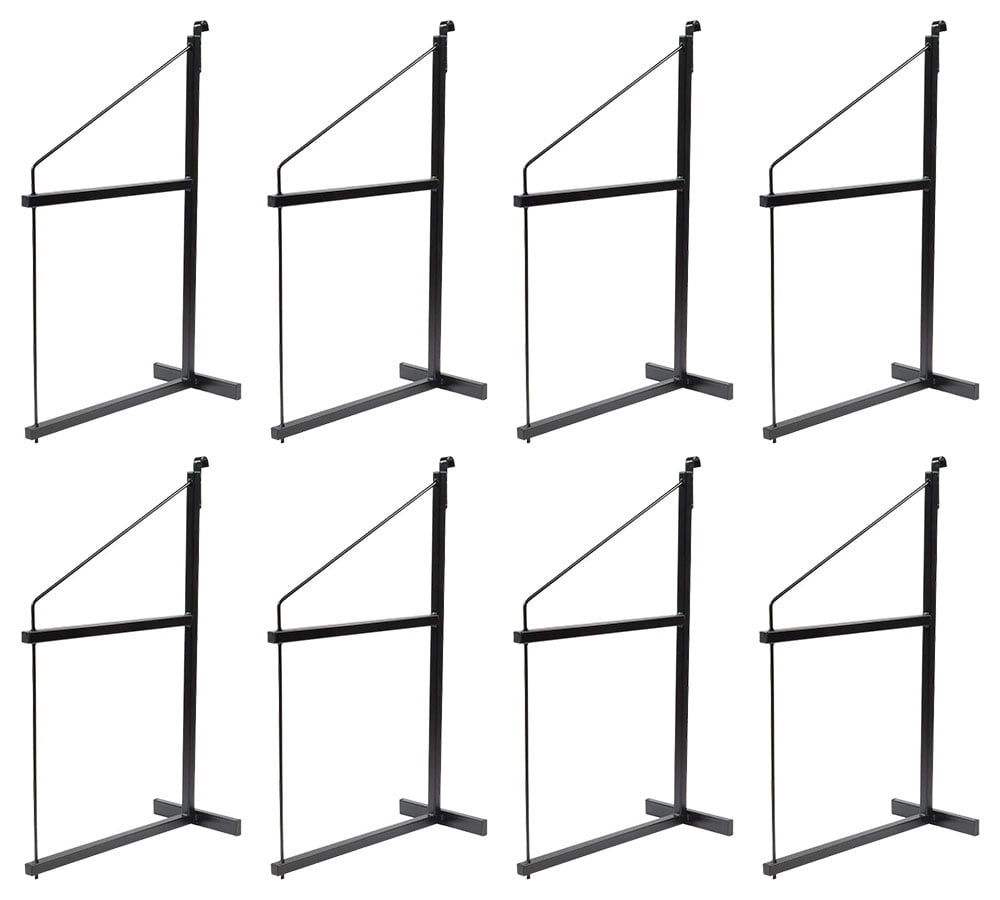 8 Pack 2 Tier Shipping Container Shelving Bracket with Hooks - 19-3/4 ...