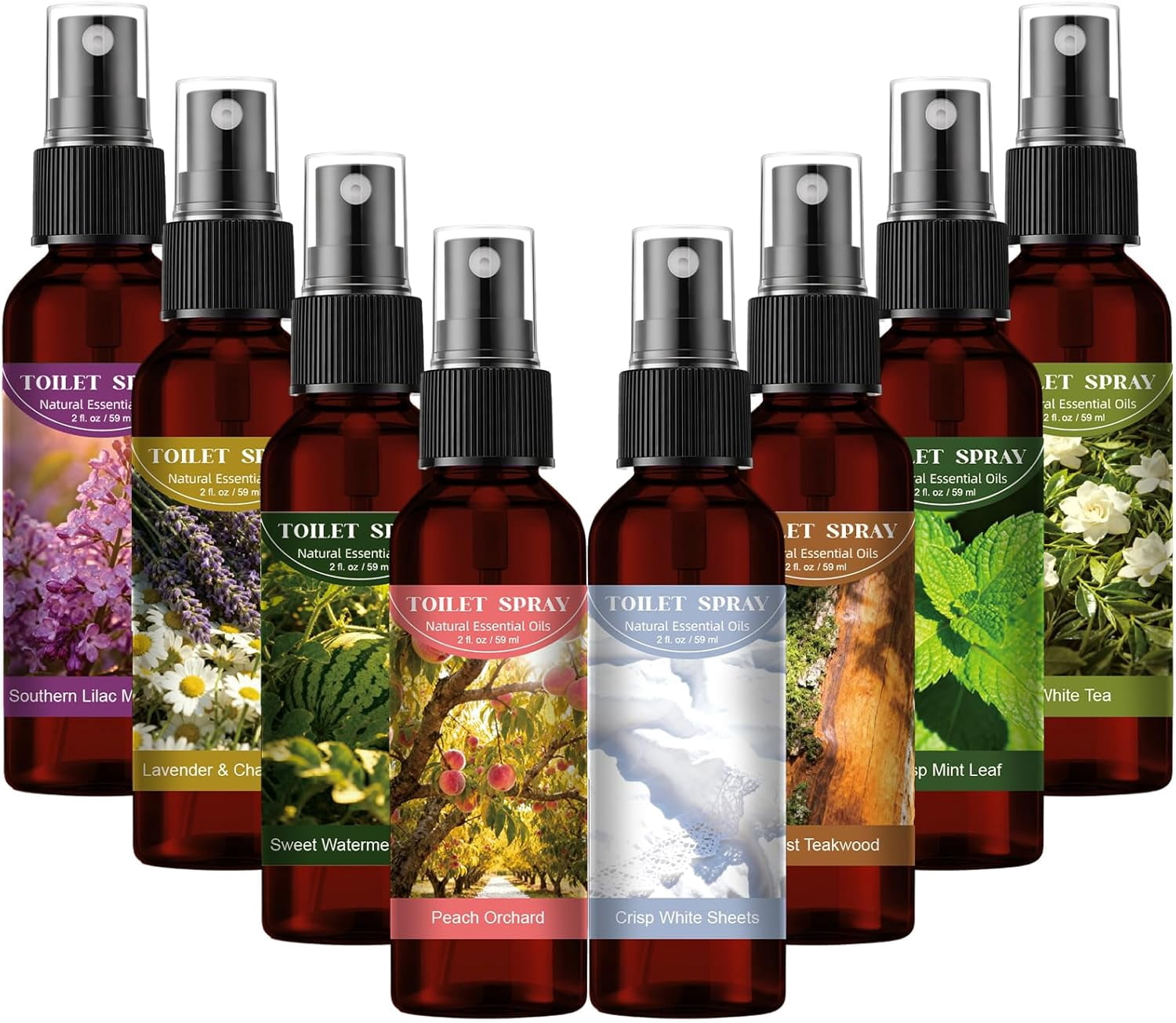 8 Pack 2 oz Bathroom Toilet Spray Travel Size Toilet Deodorizer Poop ...